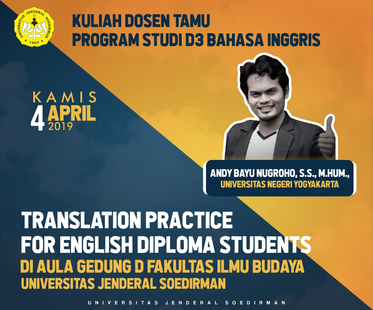 Guest Lecture at Universitas Jenderal Soedirman | Program Studi Sastra ...